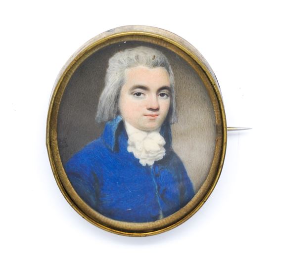 Henry Edridge | Portrait miniature of a gentleman in a blue coat (1790 ...