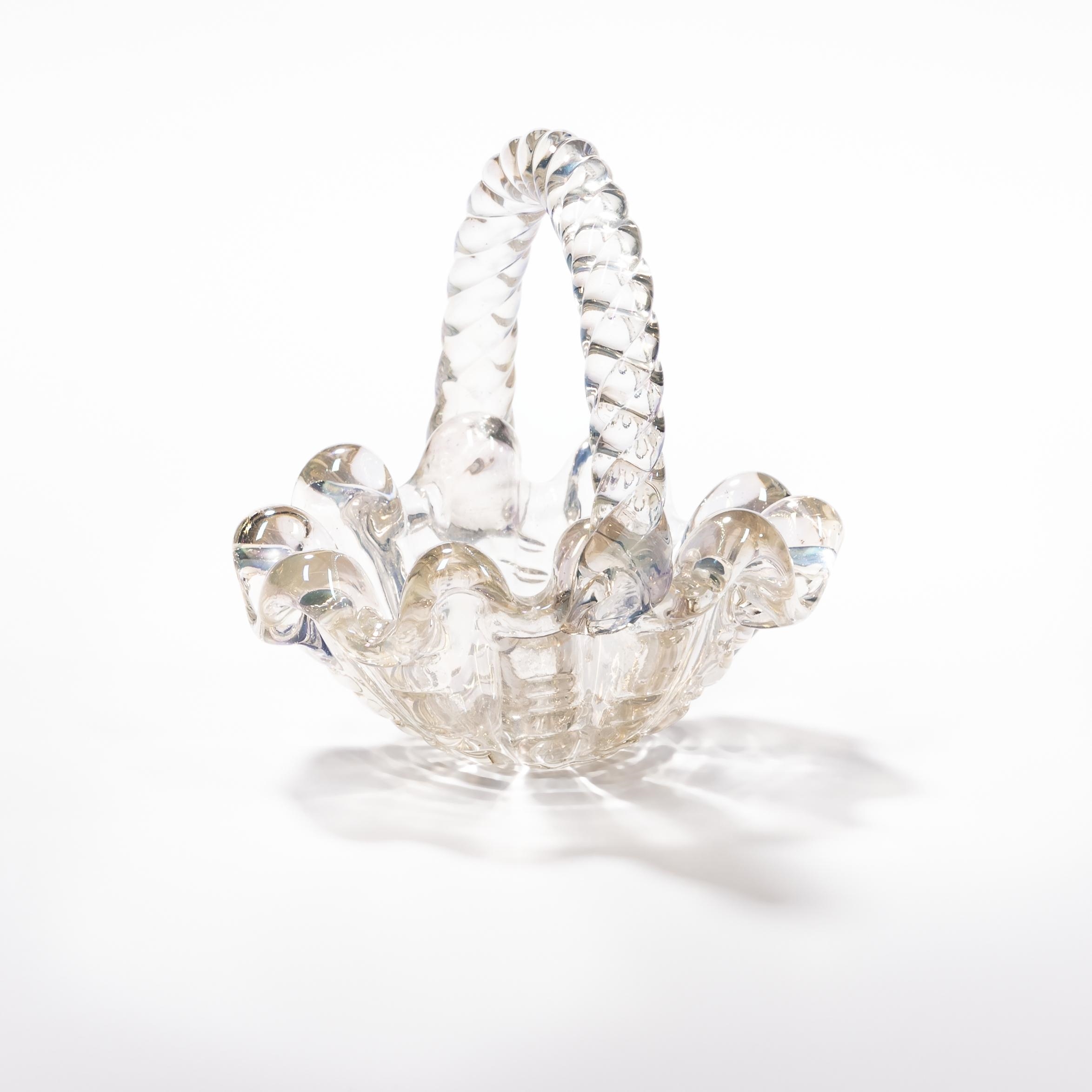 Ercole Barovier | Murano Glass Costolature Basket | MutualArt
