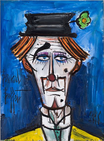 Bernard Buffet | Clown au chapeau claque (1996) | MutualArt