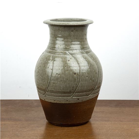 Richard Batterham | Studio pottery ash glazed tall vase | MutualArt