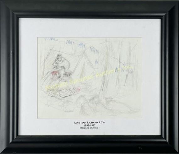 René Richard | UNTITLED - GATHERED AT THE CAMPSITE | MutualArt