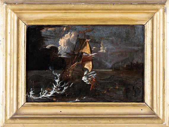 Genoese School, 17th Century | Vascello in mare tempestoso | MutualArt