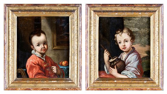 Antonio Mercurio Amorosi | a) Fanciullo con zagola b) Fanciullo con uva ...