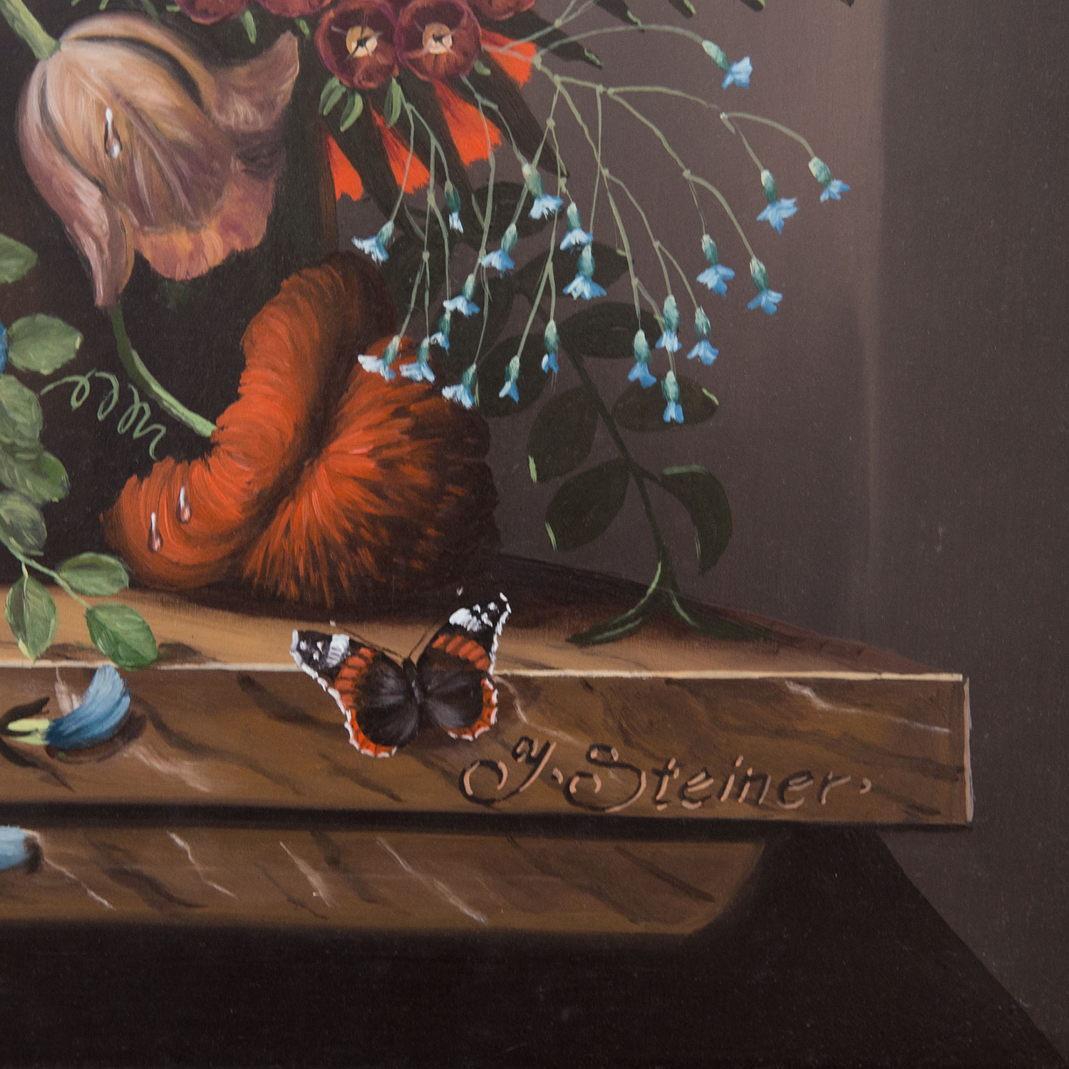 Josef Steiner | Flowers still life with insects | MutualArt