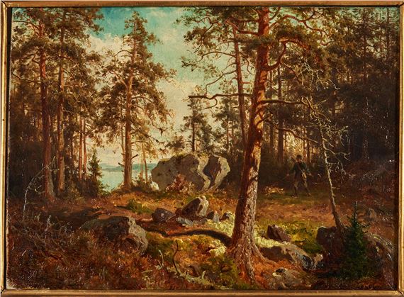 Per Daniel Holm | Landskap med jägare | MutualArt