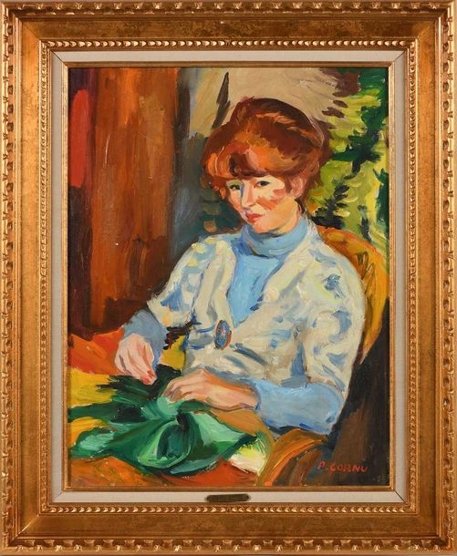 Pierre Cornu | Janet at the sewing | MutualArt