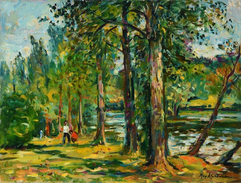 Max Agostini | Personnage en bord de rivière | MutualArt