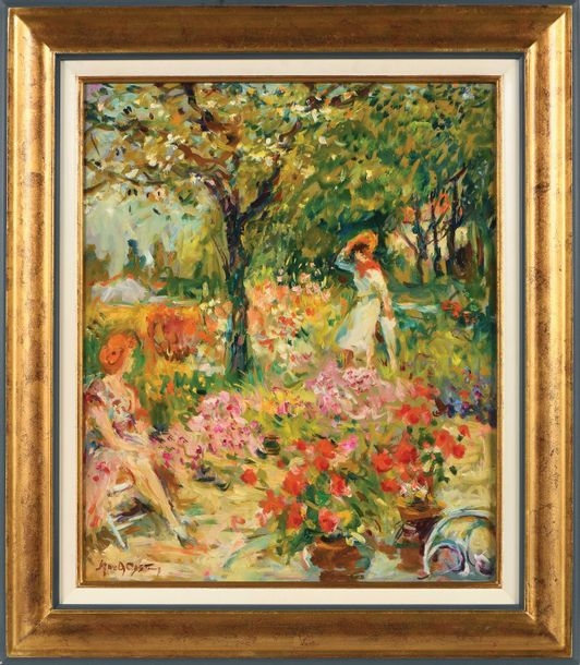 Max Agostini | Woman sitting in the garden | MutualArt