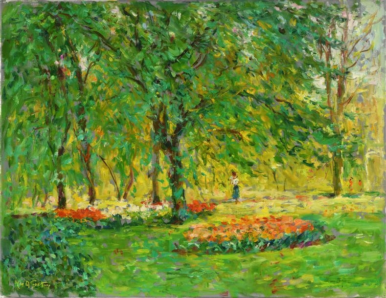 Max Agostini | The park in bloom in springtime | MutualArt
