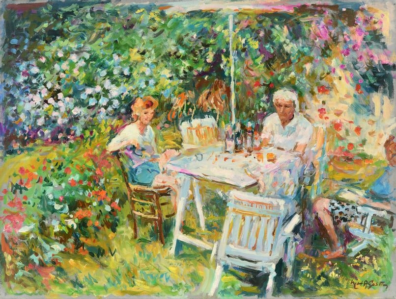 Max Agostini | The painter and his wife in the garden | MutualArt