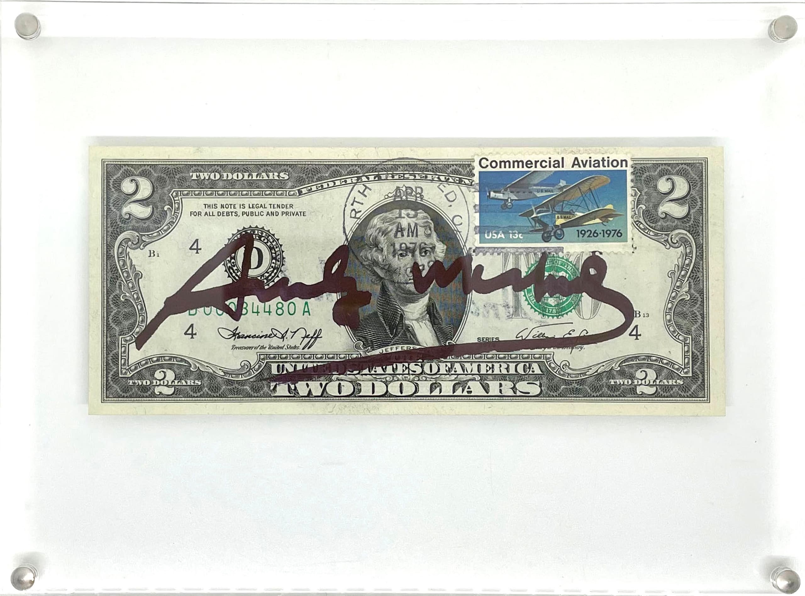 Andy Warhol | Two-dollars bill signed by Andy Warhol (1976) | MutualArt