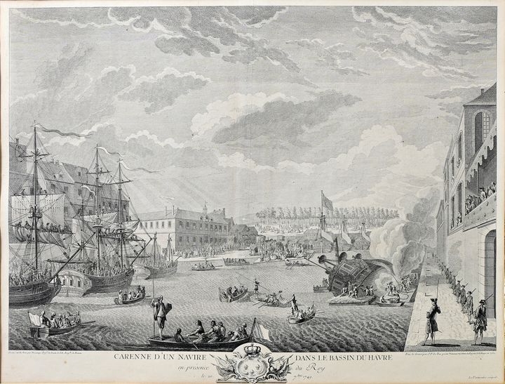 Jacques-Philippe Le Bas | Carenne d'un Navire dans le Bassin du Havre ...