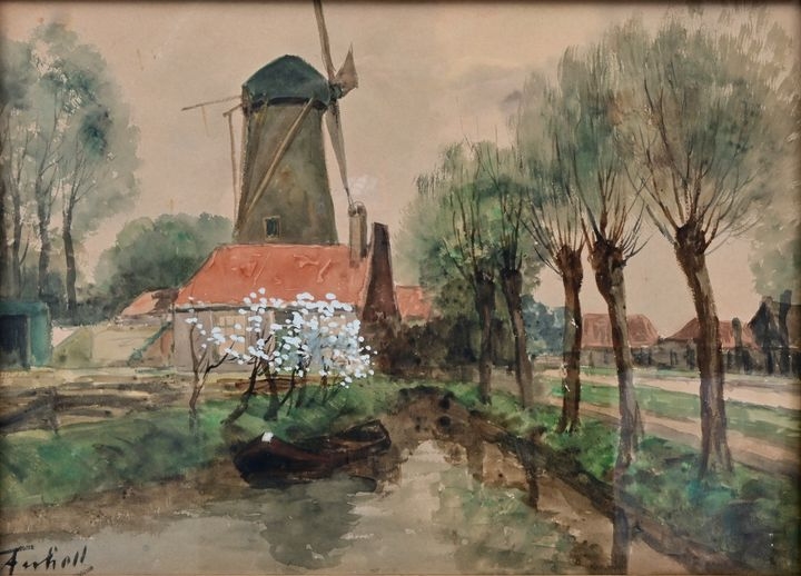 Adriaan Christiaan Willem Terhell | Stadsgezichten met rivier | MutualArt