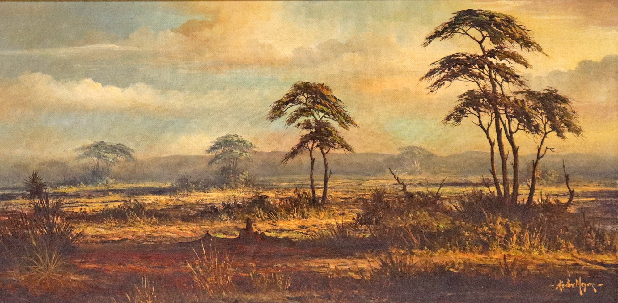 Hentie Meyer | BUSHVELD LANDSCAPE WITH ANTHILLS | MutualArt