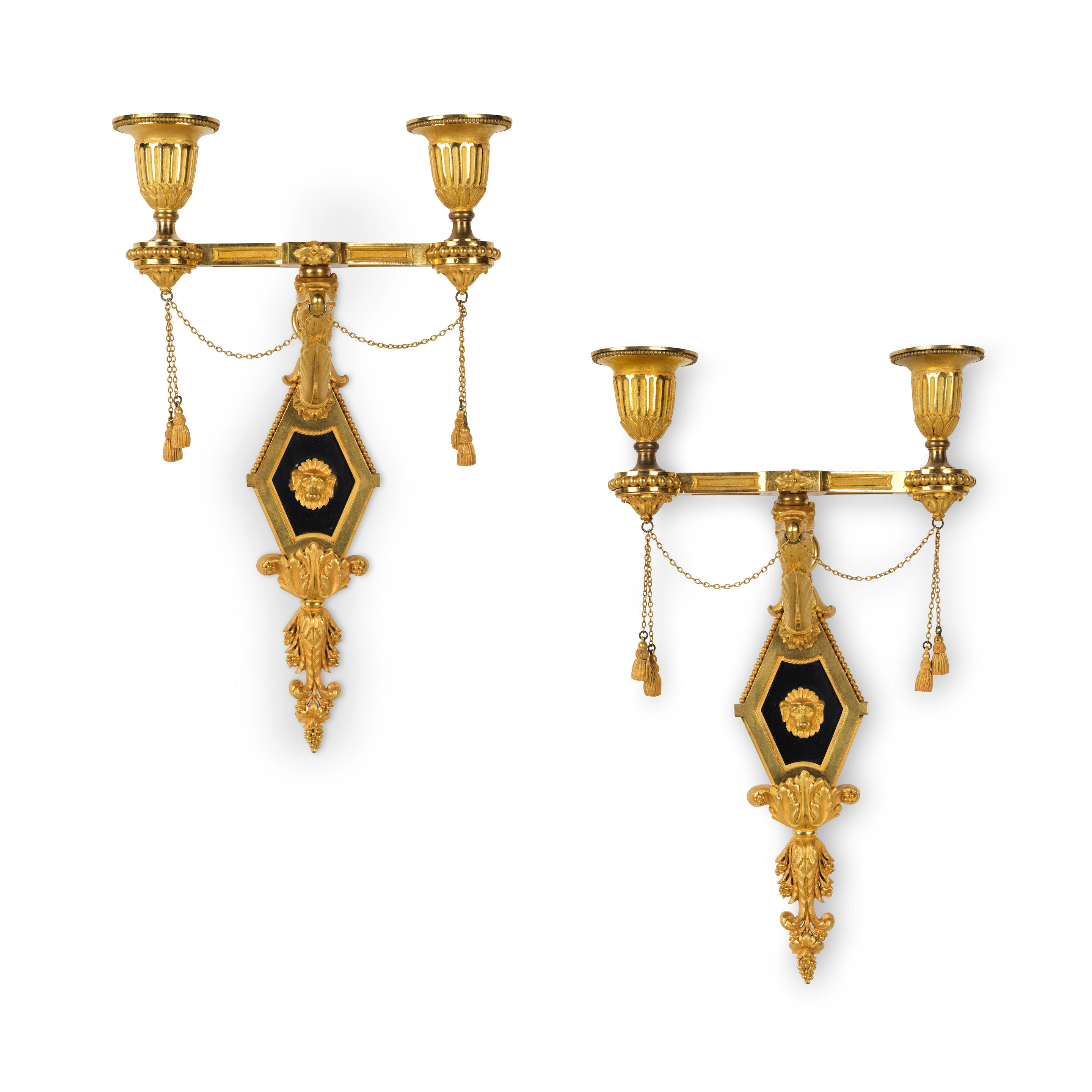 François Rémond | Paire d'appliques fin Louis XVI à deux lumières en ...