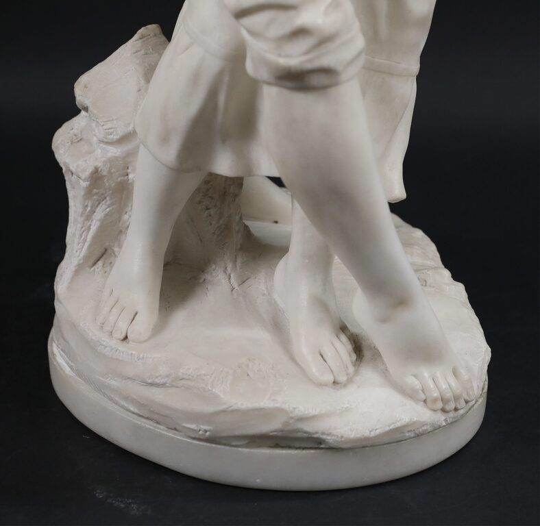 Emilio Fiaschi | Alabaster statue of two youths dancing | MutualArt