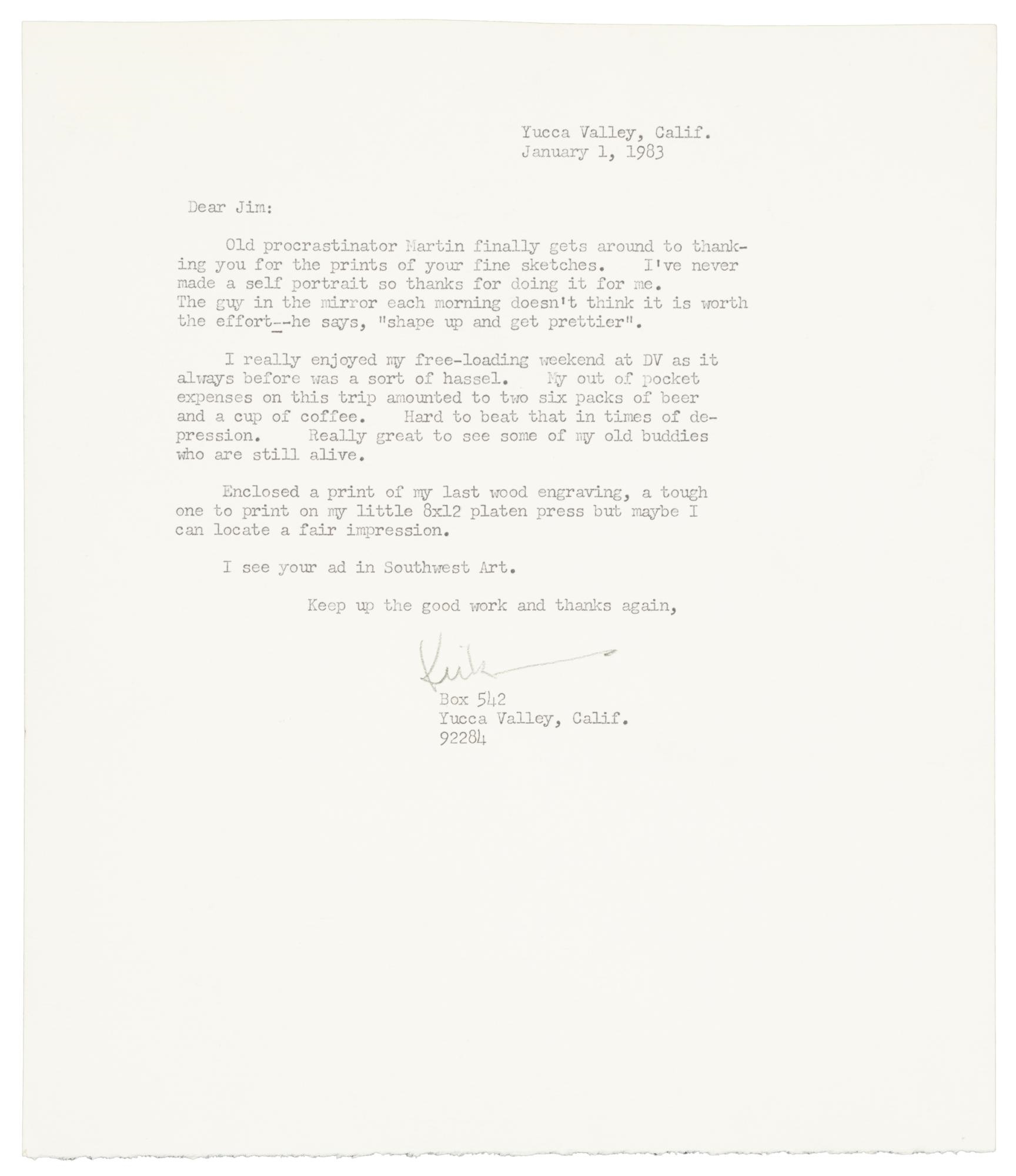 Kirk Martin | Kirk Martin wood engraving and correspondence (1982 ...