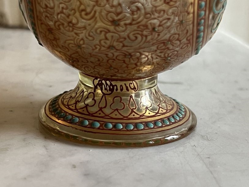 Philippe Joseph Brocard | VASE in enamelled glass with Islamic ...