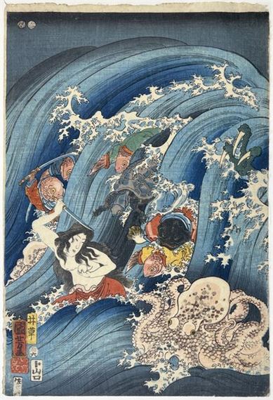 Utagawa Kuniyoshi | Human-sized dolls at the inner temple of Asakusa ...