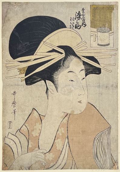Kitagawa Utamaro | Oban tate-e from the series Atete mi na, Guess if ...