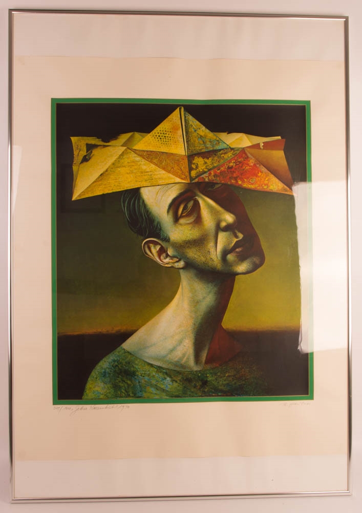 Rudolf Hausner | Gelber Narrenhut (1974) | MutualArt