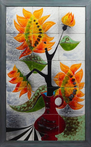 Gilbert Valentin | Tournesols dans un vase. | MutualArt