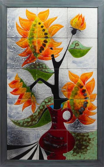 Gilbert Valentin | Tournesols dans un vase. | MutualArt