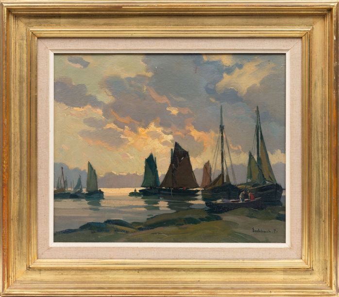 Paul André Jean Eschbach | Normandie, les voiliers, effet du matin ...