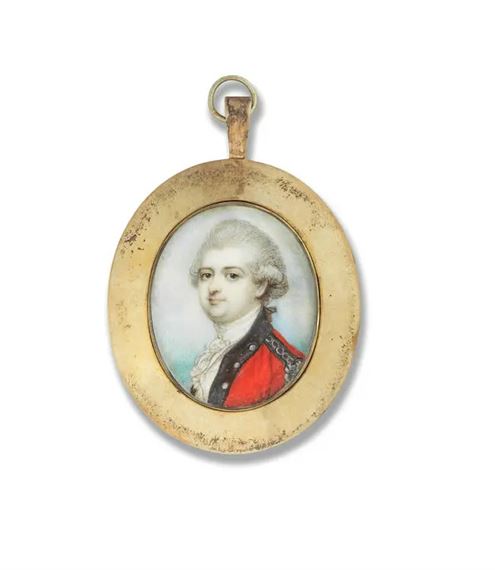Andrew Plimer | A portrait miniature of an officer, wearing red coat ...