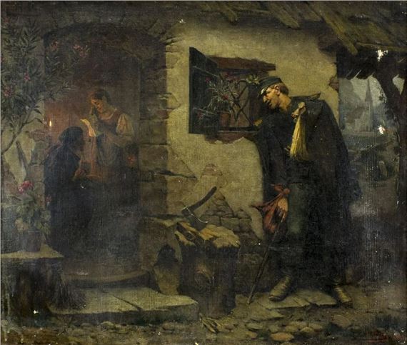 Ernst Payer | Wounded Soldier (1891) | MutualArt