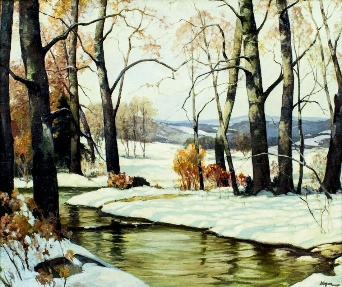 Ralph Iligan | Winter River Landscape | MutualArt
