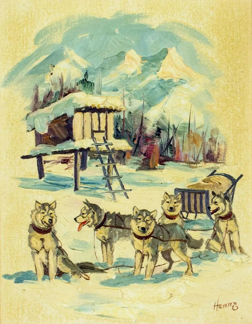 Ellen Henne Goodale | Alaska Landscape with Dog Sled | MutualArt