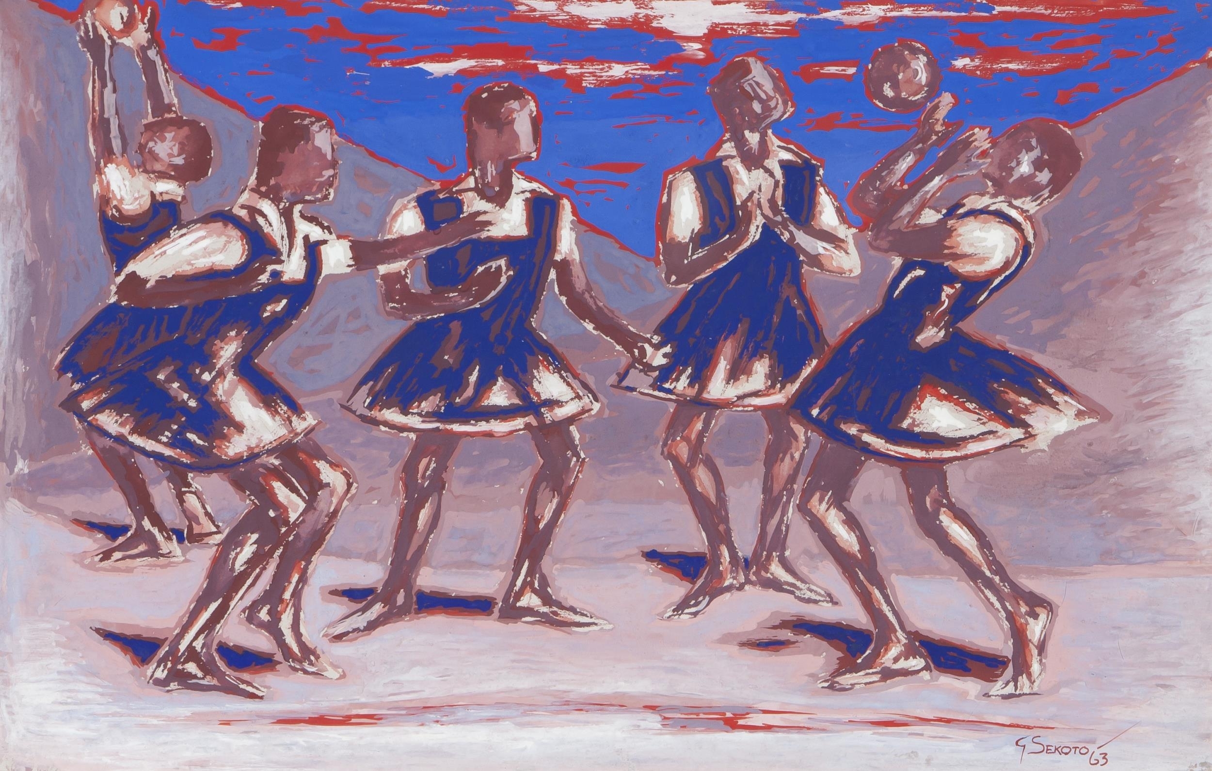 Gerard Sekoto | ) GIRLS PLAYING (63) | MutualArt