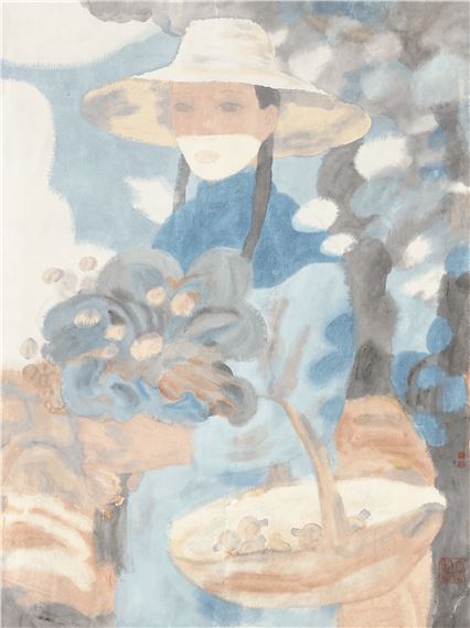 Tian Liming | YOUNG GIRL PICKING | MutualArt