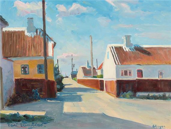 Carl Lundblad | Town scenery from Skagen | MutualArt