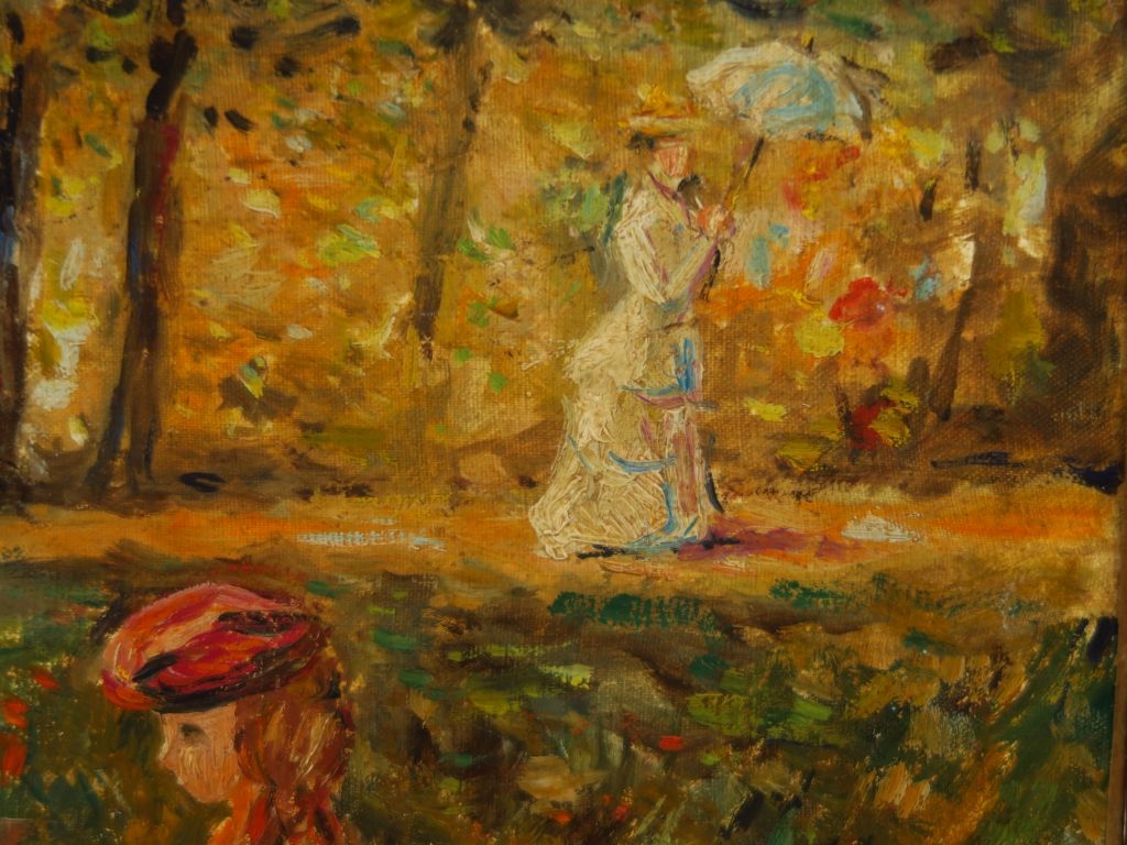 Paul Flaubert | Jeune mère et ses enfants au parc | MutualArt