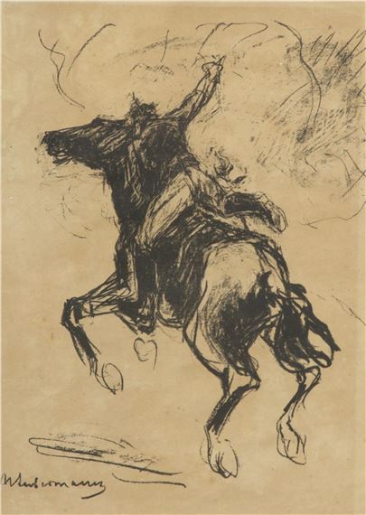 Max Liebermann | SOLDAT AUF GALOPPIERENDEM PFERD (1915) | MutualArt