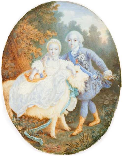 Francois-Hubert Drouais | Miniature portrait of Charles X and Marie ...