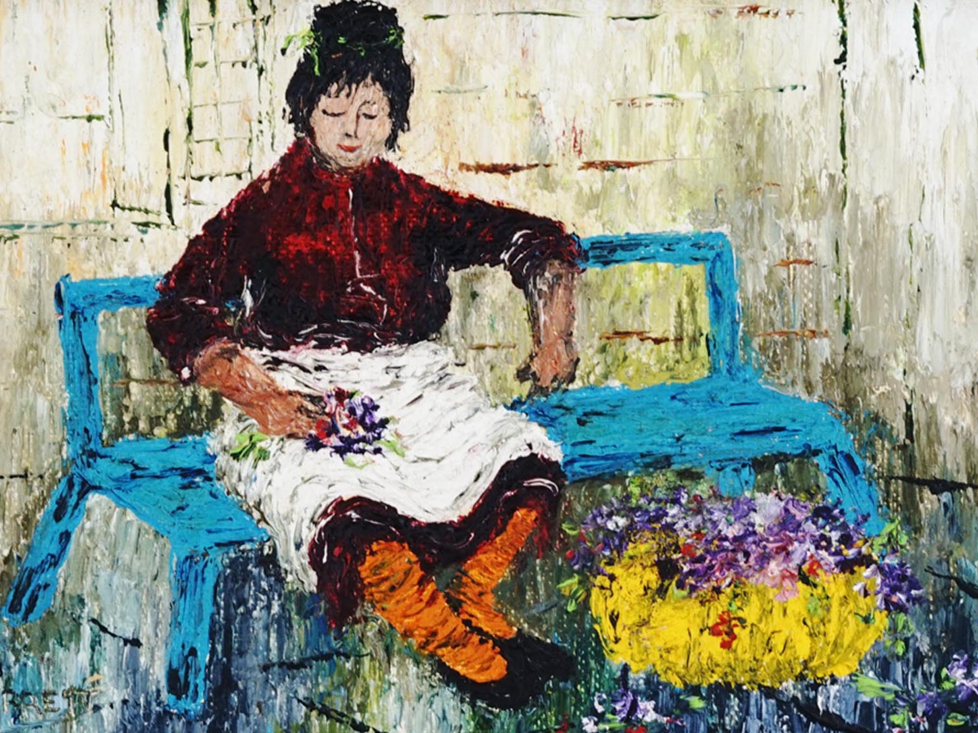 Mildred Barrett A Portrait Of A Woman With Flowers Mutualart