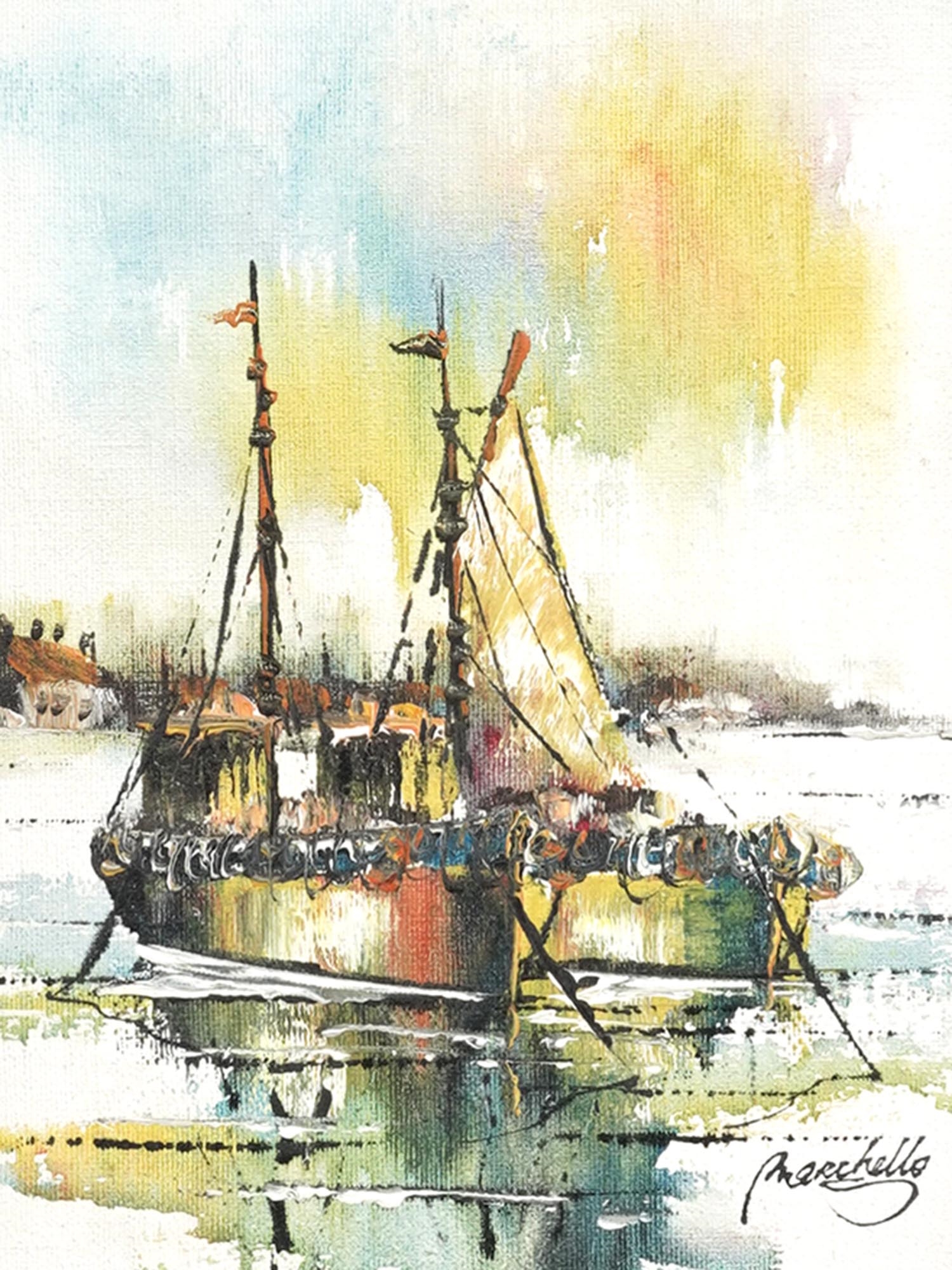 Adriano Marchello | A Marine scene with a ship | MutualArt