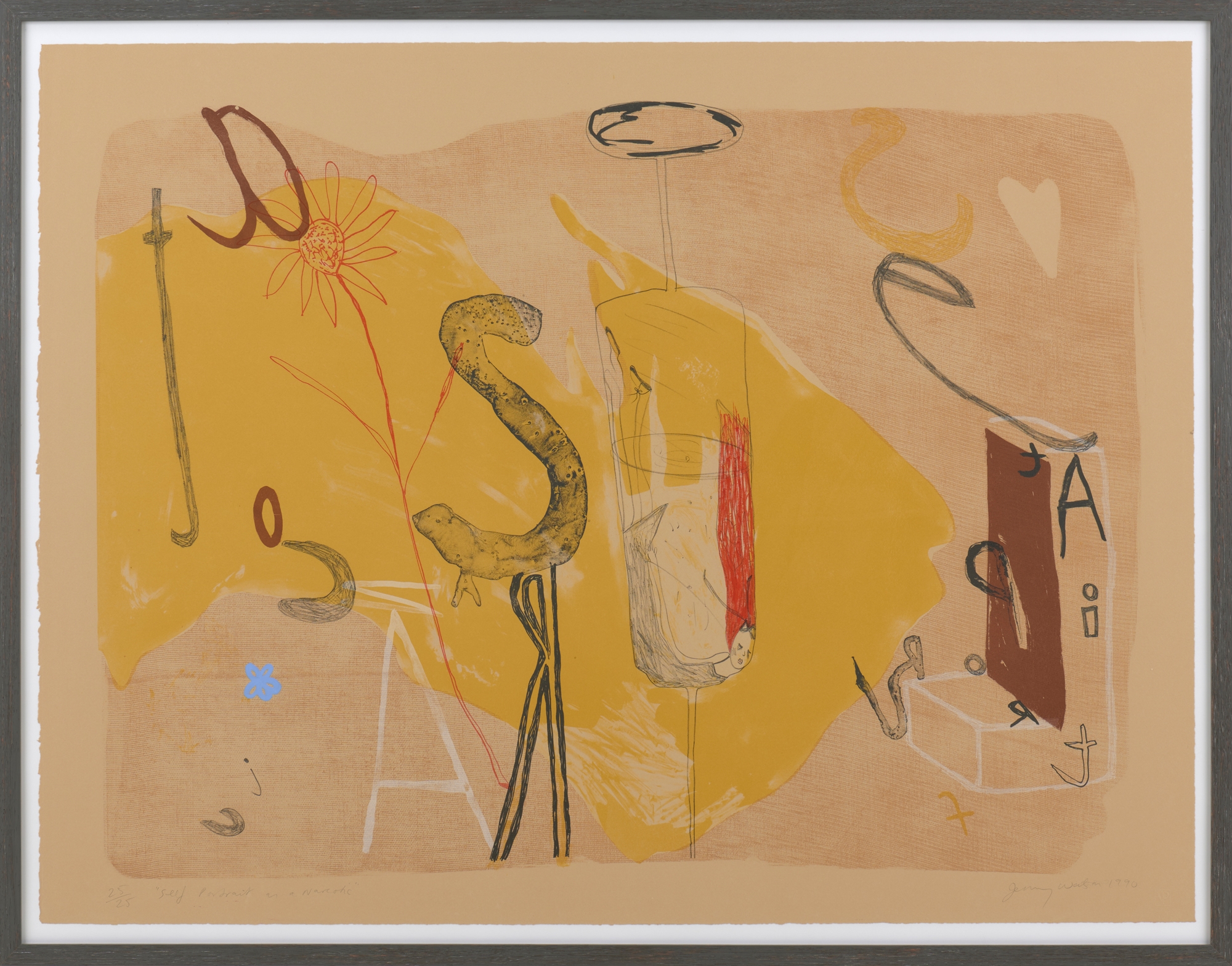 Jenny Watson | Self Portrait as a Narcotic (1990) | MutualArt