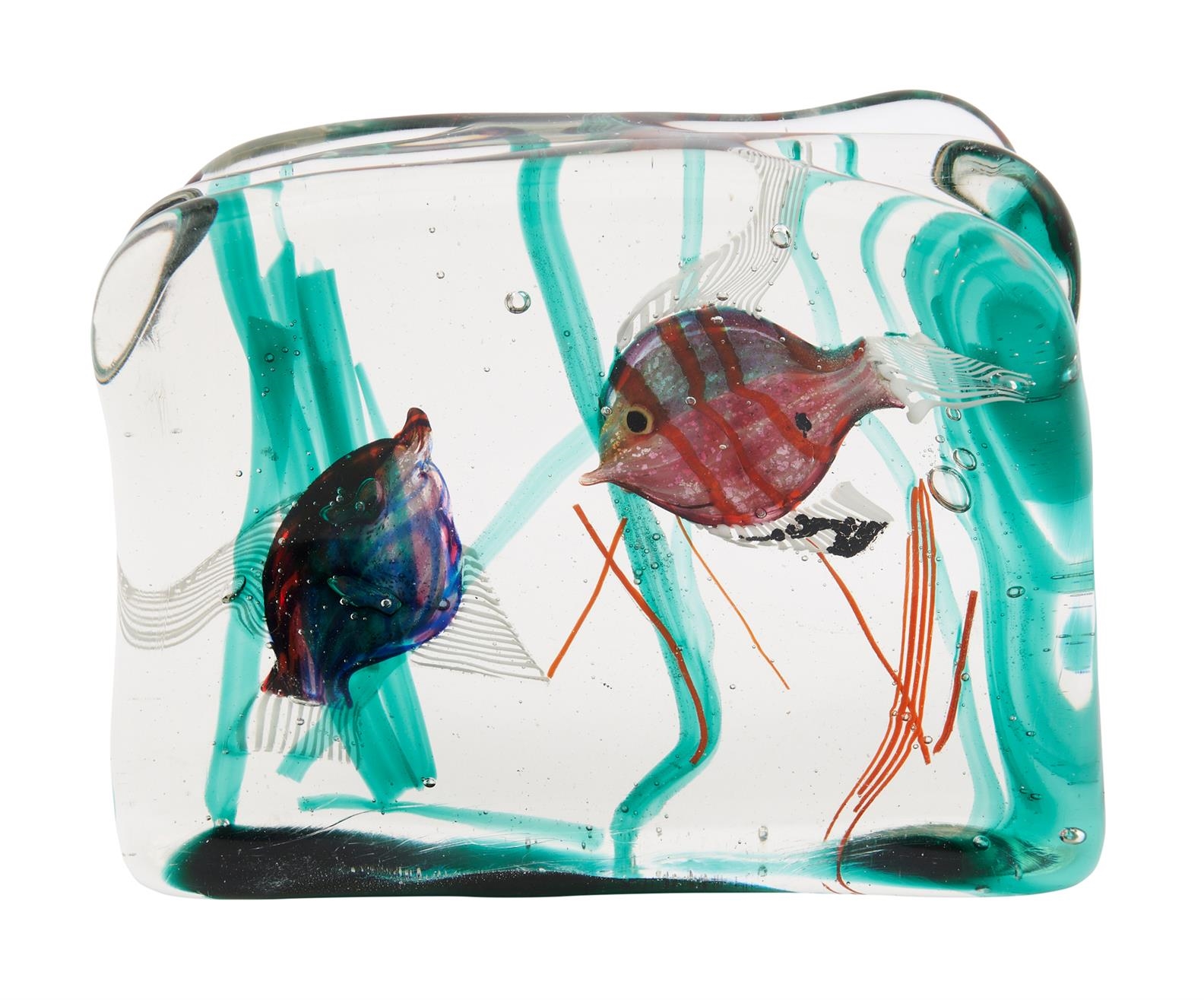 Alfredo Barbini | Vibrant fantail fish with reeds (Circa 1960s) | MutualArt