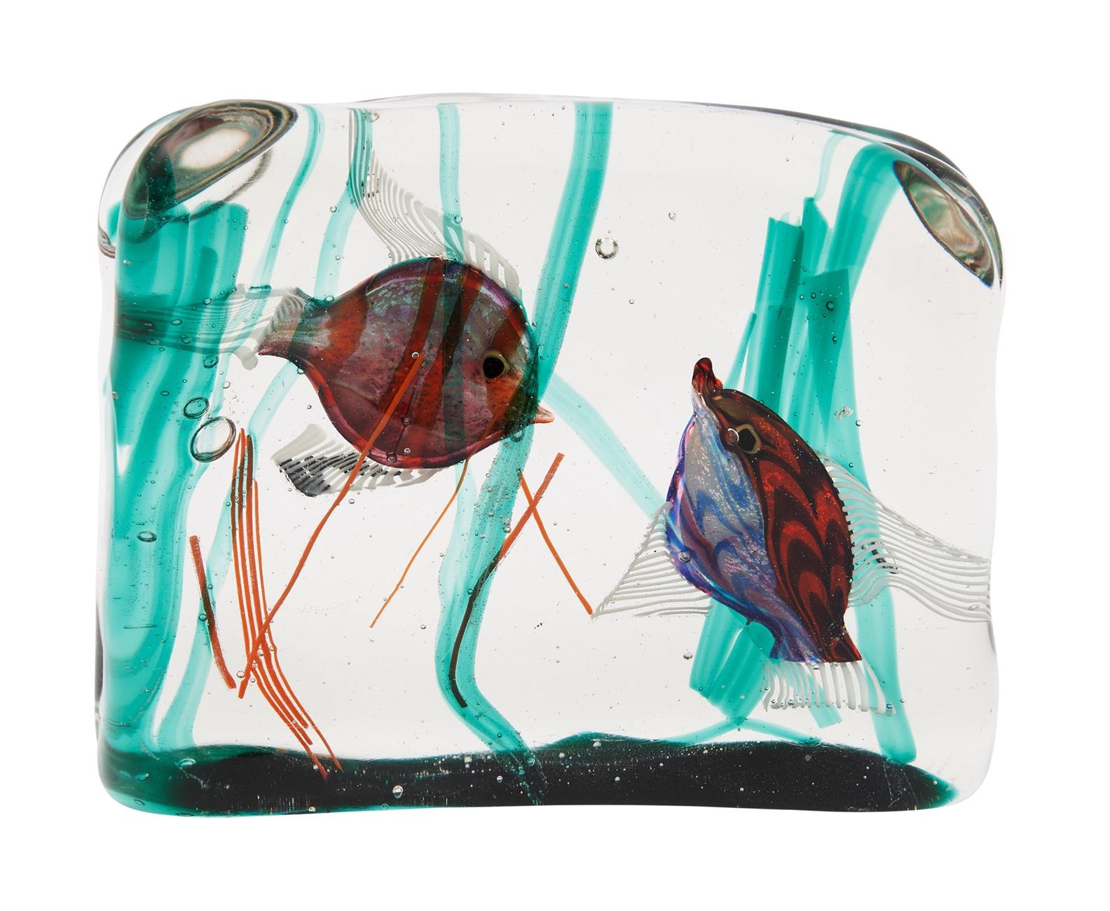 Alfredo Barbini | Vibrant fantail fish with reeds (Circa 1960s) | MutualArt