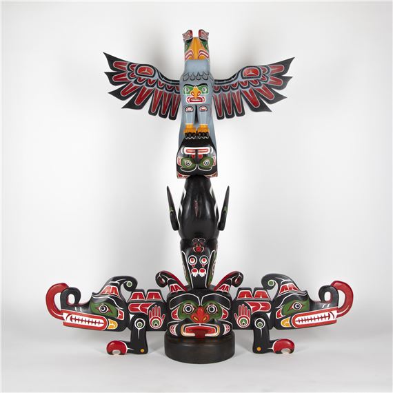Stanley Clifford Hunt | LARGE TOTEM WITH THUNDERBIRD, KILLER WHALE AND ...