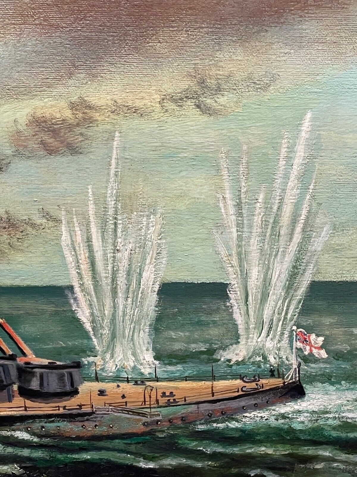 R. A. Mew | WW2 BATTLE HMS BATTLESHIP HOOD OIL PAINTING (20th Century ...
