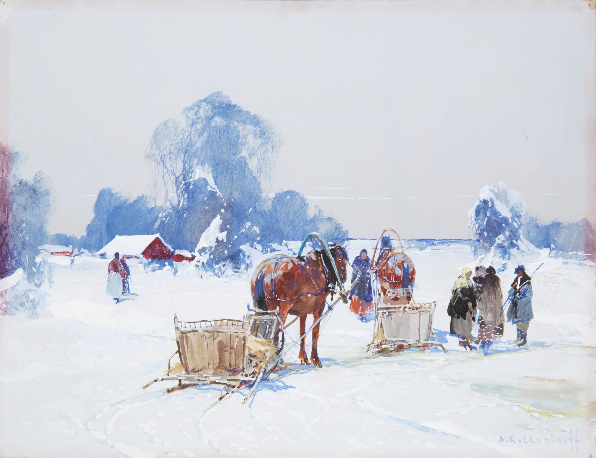Stepan Fedorovich Kolesnikov | Winter Scene | MutualArt