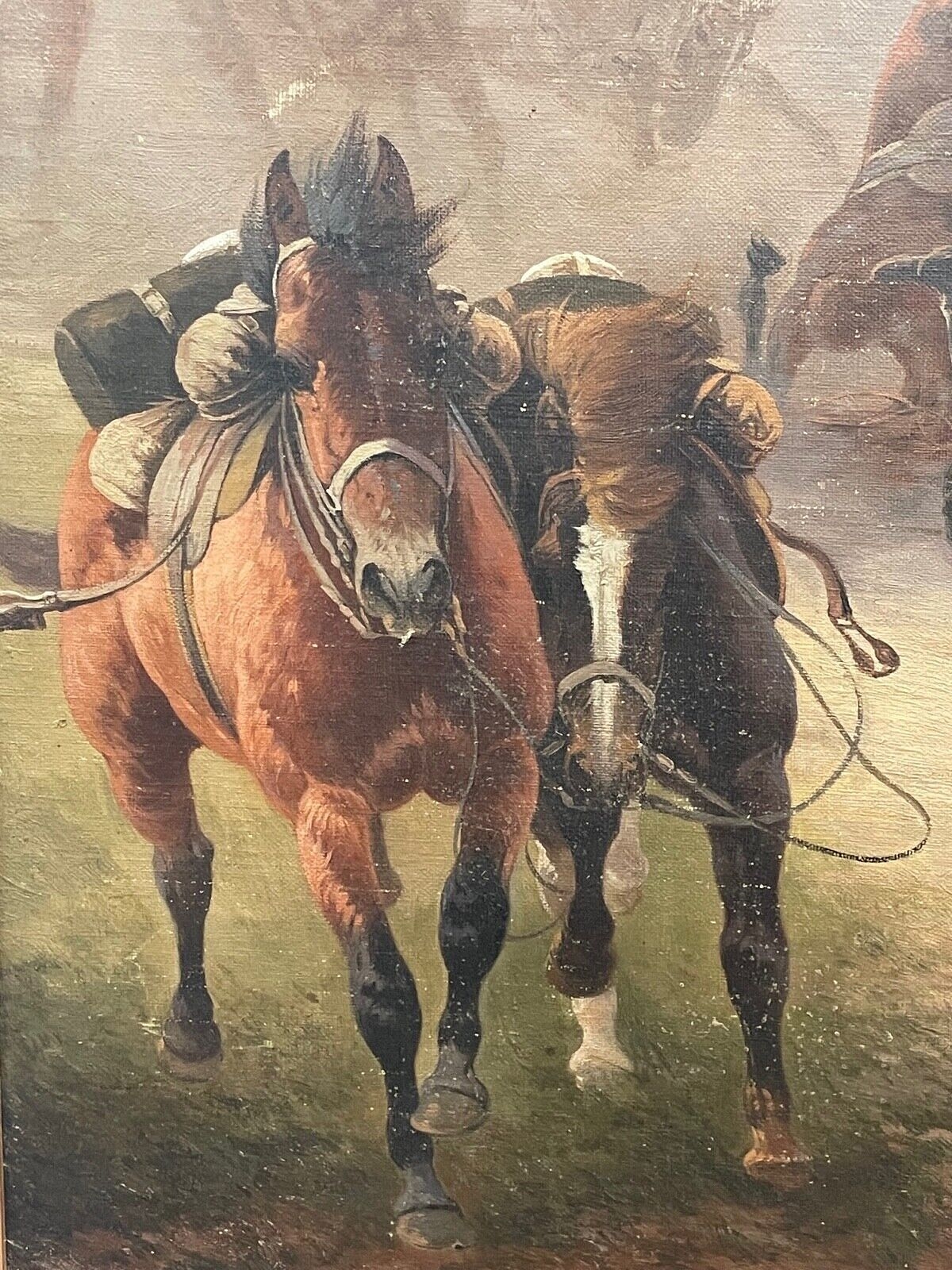 Edith Alice Simkins | WW1 FRENCH CAVALRY BATTLE OIL PAINTING | MutualArt