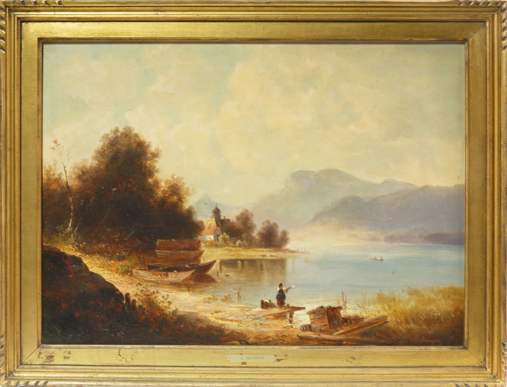 Karl Heilmayer | Village by the Lake | MutualArt