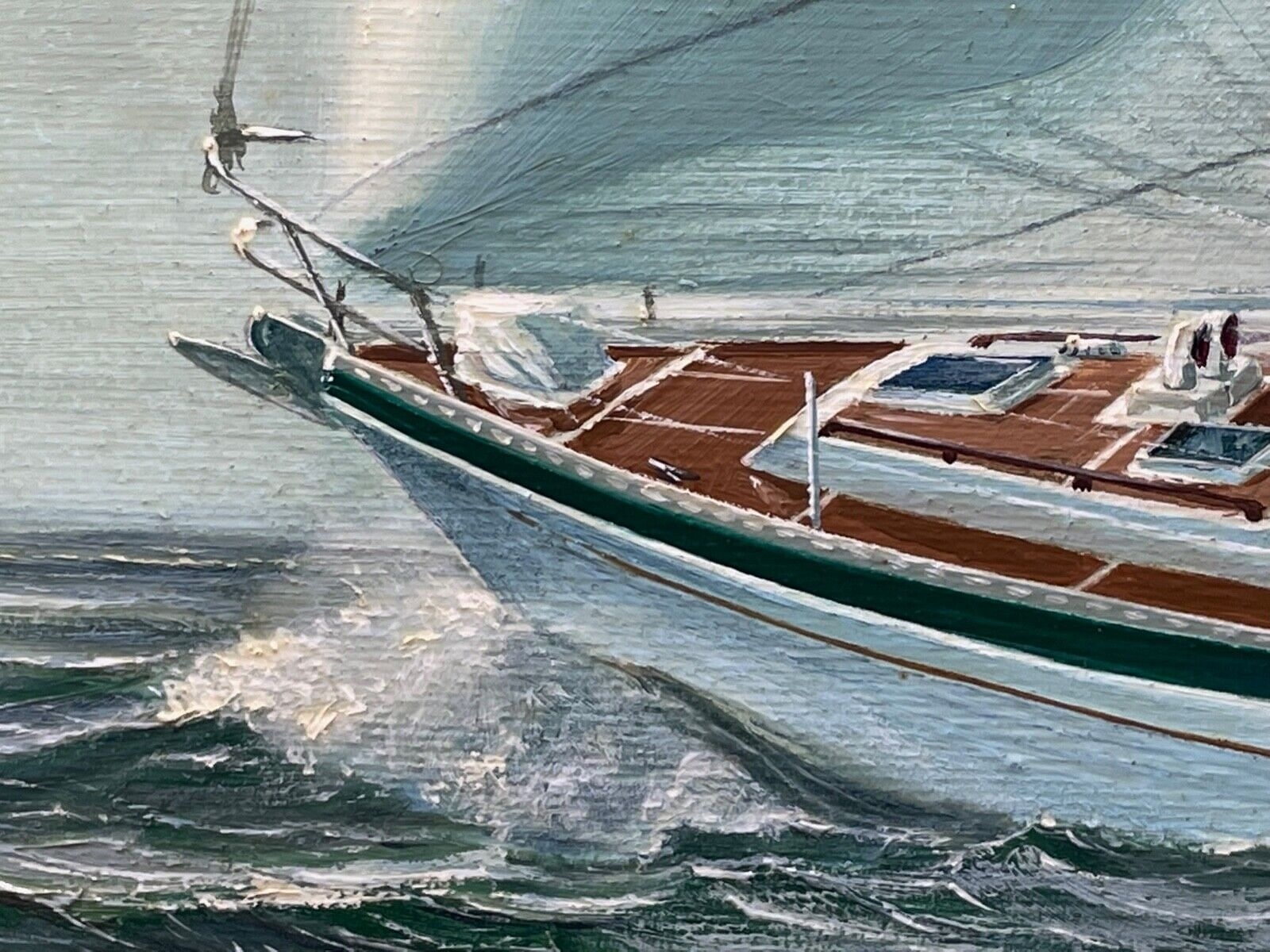 John Wright | RACING SAILING YACHT OIL PAINTING (20th Century) | MutualArt