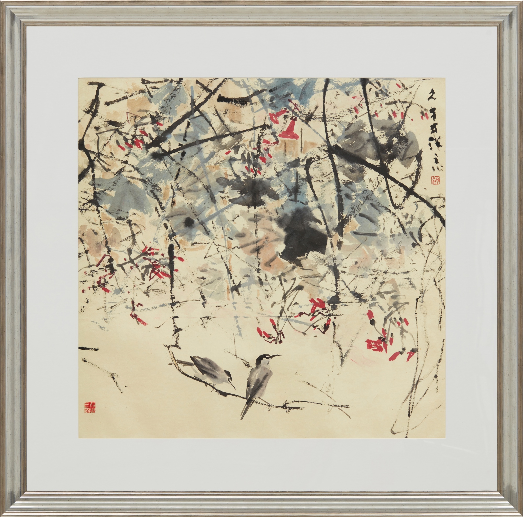 Chen Wen Hsi | Pair of birds under branches and flowers | MutualArt